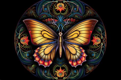 Butterfly Mandala Abstract Conceptual Design Stock Illustration