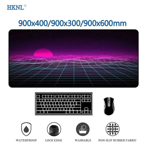 Gaming Mouse Pad Retrowave โต ๊ ะ Mousepad Gamer โต ๊ ะ Pad พรมขนาดใหญ ่ ขยาย Pad บนตารางพรม