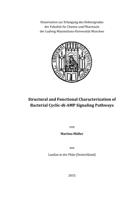 Structural And Functional Characterization Of Bacterial Cyclic Di Amp Signaling Pathways Docslib
