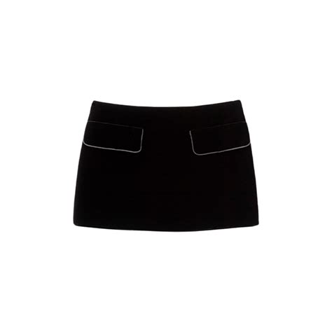 W 미우 미우 벨벳 미니 스커트 블랙 Miu Miu Kream