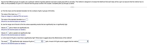 Solved Assume That Different Groups Of Couples Use A Chegg Com