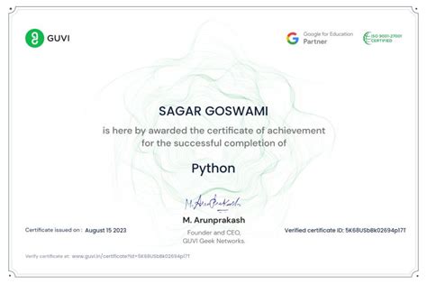 Guvi Python Sagar Goswami
