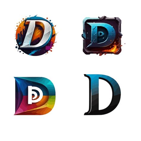D 터 로고 색 배경 글자 프리미엄 벡터