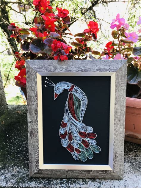 Слика филигран од срма Паун во бои Креативно мк