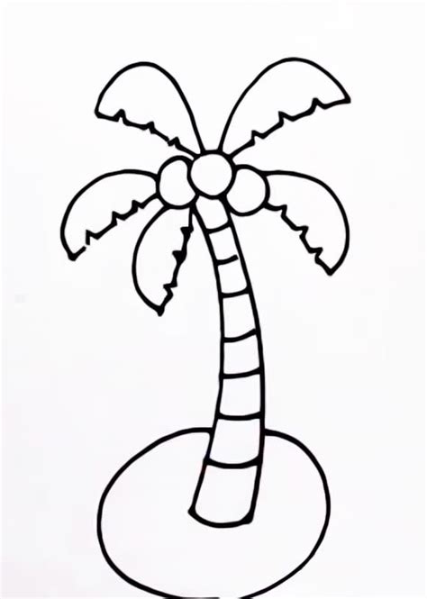 How To Draw A A Step By Step Palm Tree Drawing Tutorial Palm Tree Images