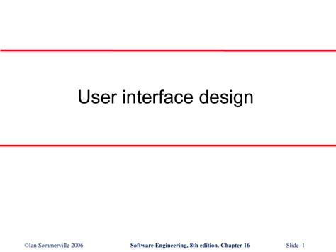 User Interface Design