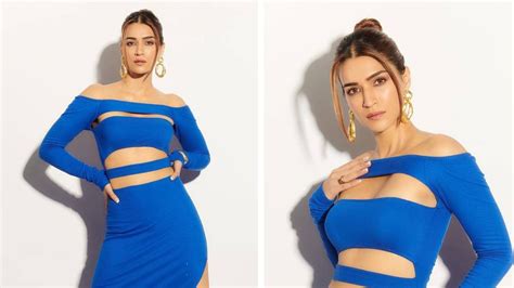 Kriti Sanon Displays Toned Figure In Blue Cutout Dress During Shehzada