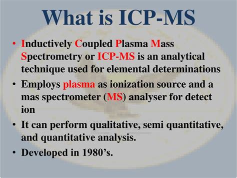 Ppt I Nductively C Oupled P Lasma M Ass S Pectrometry Or Icp Ms Powerpoint Presentation Id