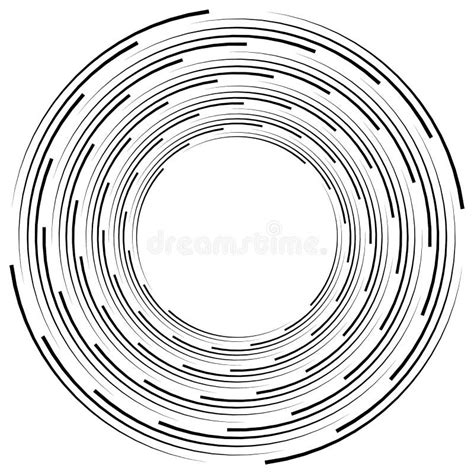 Abstract Monochrome Spiral Vortex With Radial Radiating Circle Stock Vector Illustration Of