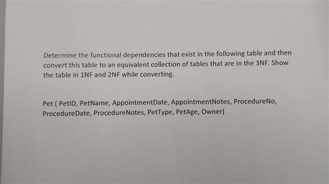 Solved Determine The Functional Dependencies That Exist In