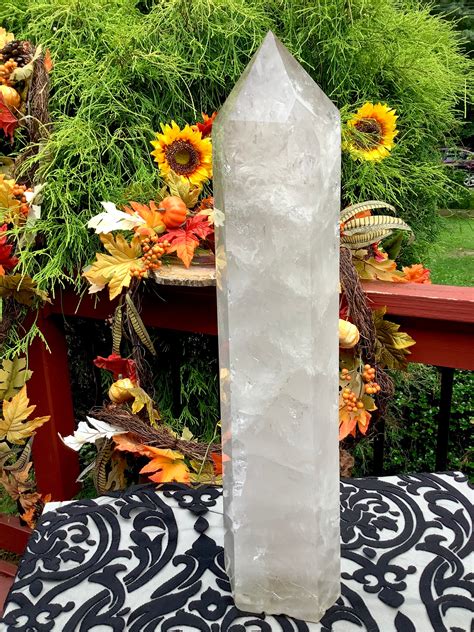 Quartz Crystal Large 25 Lb Generator ~ 22 Tall ~ Sparkling Ultra Clear