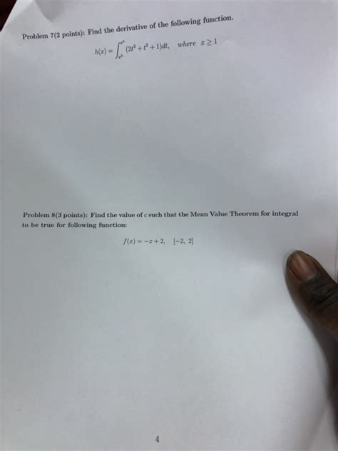 Solved Problem 7 2 Points Find The Derivative Of The