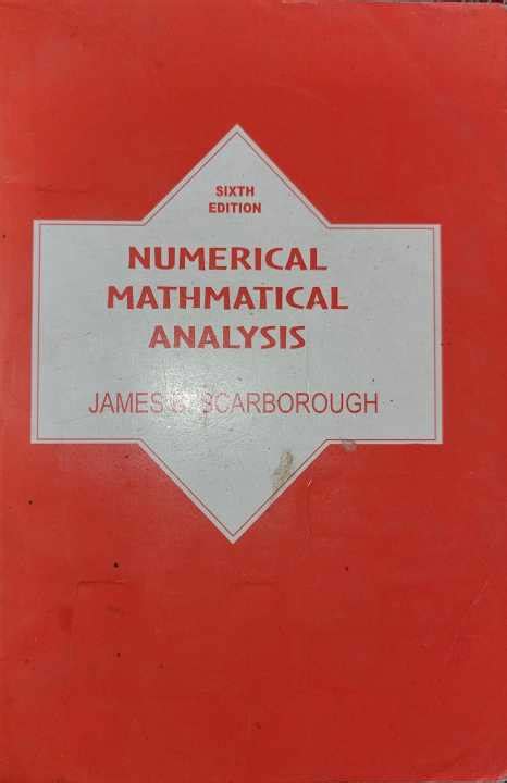 numerical mathematical analysis by scarborough j b bd