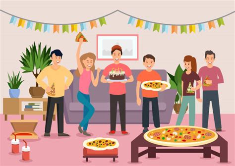 Pizza Party Clipart Illustrations Royalty Free Vector Graphics And Clip