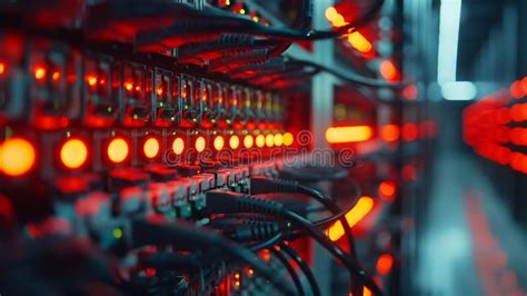 Generative Ai Blur Technology Data Center Room Defocus Fiber Optic