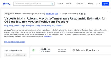 Viscosity Mixing Rule And Viscositytemperature Relationship Estimation For Oil Sand Bitumen