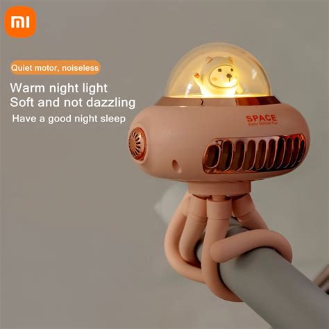 샤오미 Usb 충전 핸드헬드 블레이드리스 유모차 선풍기 Led 야간 조명 무선 배터리 작동 미니 냉각 전기 선풍기 신제품 Aliexpress