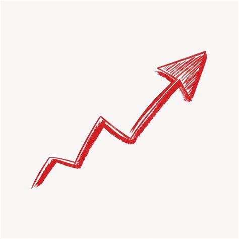 Red Upward Trending Arrow Sketch Premium Ai Generated Vector