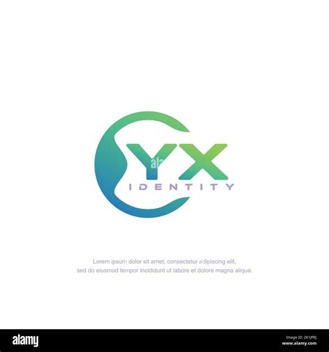Yx Initial Letter Circular Line Logo Template Vector With Gradient Color Stock Vector Image