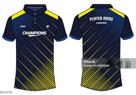 스포츠 폴로 칼라 티셔츠 저지 디자인 벡터 템플릿 축구 축구 테니스 및 배드민턴 유니폼앞과 뒷면보기크리켓 저지 컨셉 T 셔츠에 대한 스톡 벡터 아트 및 기타 이미지 Istock