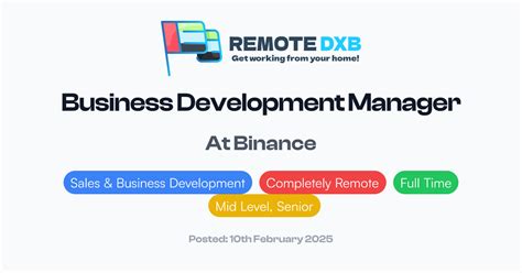 Business Development Manager At Binance Remote Dxb