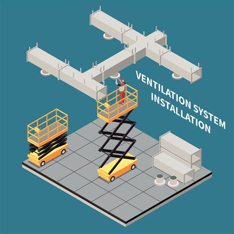 Installation Of Ventilation System 31983296 Vector Art At Vecteezy