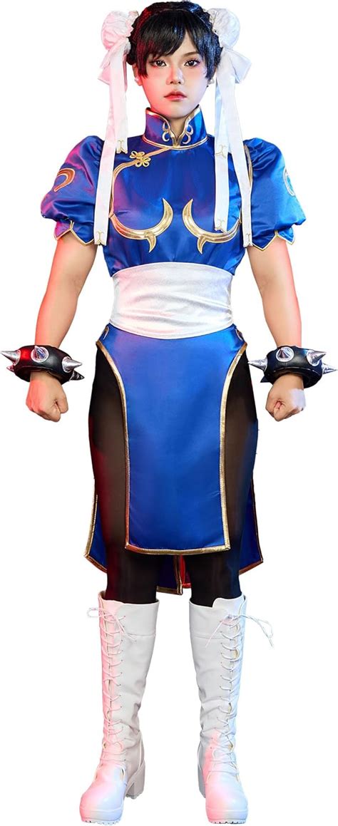 Street Fighter Officially Licensed Deluxe Classic Chun Li Blue Cosplay