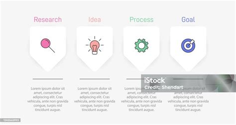아이콘과 4 가지 옵션 또는 단계가있는 인포 그래픽 디자인 얇은 선 벡터 인포그래픽 비즈니스 개념 정보 그래픽 흐름 차트 프리젠 테이션 웹 사이트 배너 인쇄 된 자료에
