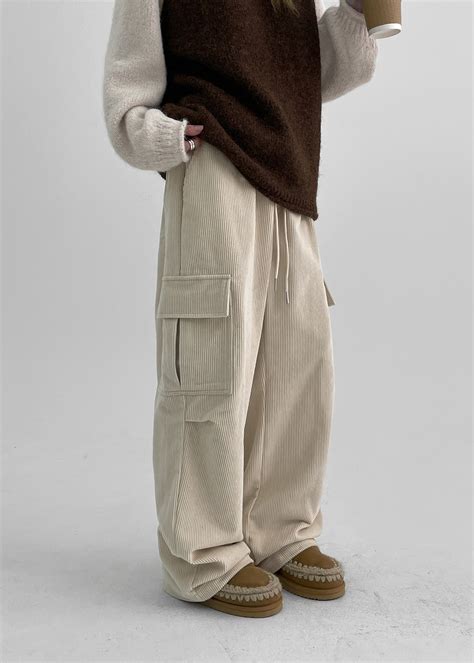 블랙업 Made 라보네 코듀로이 카고 밴딩팬츠