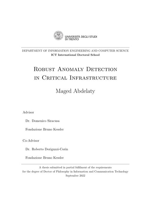 Pdf Robust Anomaly Detection In Critical Infrastructure