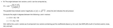 Solved The Angle Between Two Vectors U And Can Be Chegg