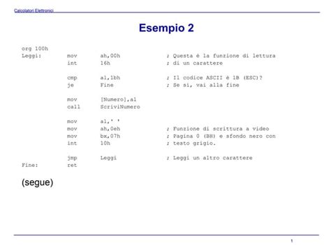 Linguaggio Assembly Del Processore 8086 Ita 2 Ppt