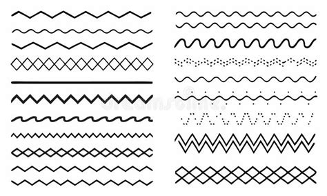 Hand Drawn Dividers Lines Zigzags Waves Dots Design Elements Borders