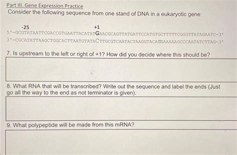 Solved Part Iii Gene Expression Practice Consider The