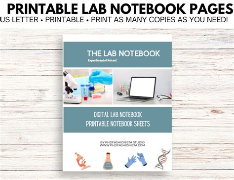Printable Lab Notebook Sheets For Science Experiments Etsy