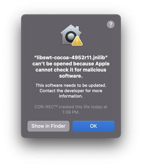 Libswt Cocoa 4952r11jnilib Cant Be Open Apple Sandbox App Error
