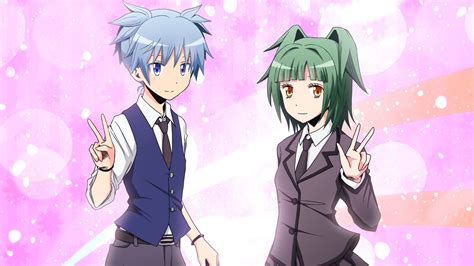Kaede Kayano Nagisa Shiota Are Showing Victory Signs Hd Assassination Classroom Wallpapers Hd