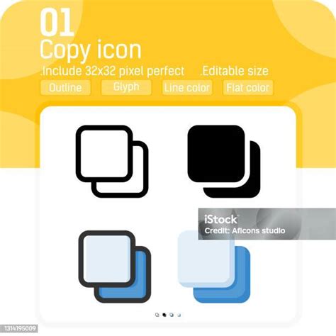 흰색 배경에 격리 된 윤곽 선과 다양한 복제 아이콘 벡터 일러스트 레이션 복사 평면 스타일 요소 얇은 기호 기호 아이콘 Ui Ux 웹 로고 기술 모바일 애플 리케이션 및