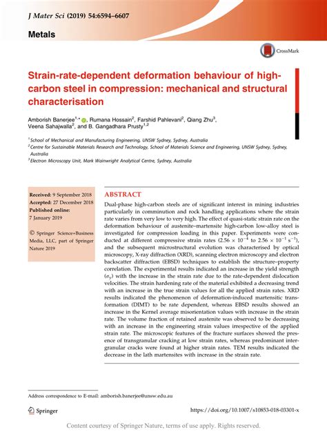 Strain Rate Dependent Deformation Behaviour Of High Carbon Steel In