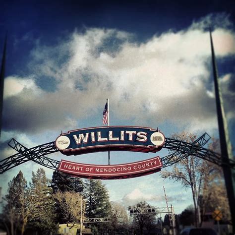 Willits Map Mendocino County California Usa