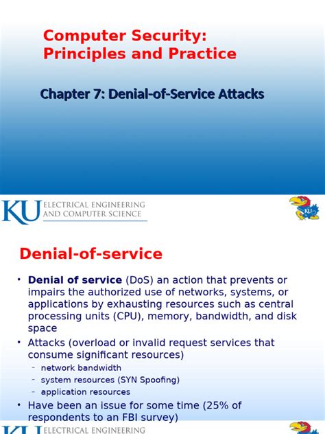 Ch07 Denial Of Service Attacks Pdf Denial Of Service Attack Transmission Control Protocol