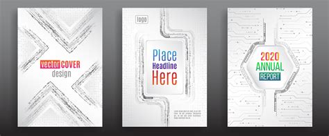 다양한 테크노 요소로 추상 기술 커버 하이테크 브로셔 디자인 컨셉 미래지향적인 비즈니스 레이아웃 0명에 대한 스톡 벡터 아트 및