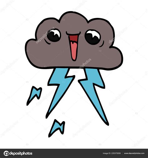 Cartoon Doodle Lightening Cloud Stock Vector Image By ©lineartestpilot 225375008