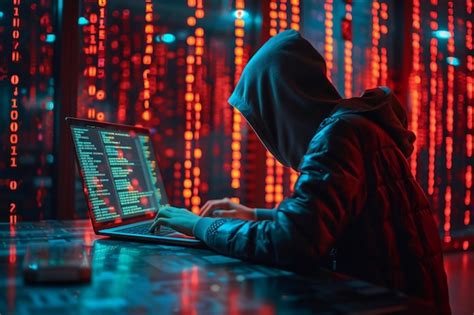 Premium Photo Hacker Use Computer Laptop Binary Code Background