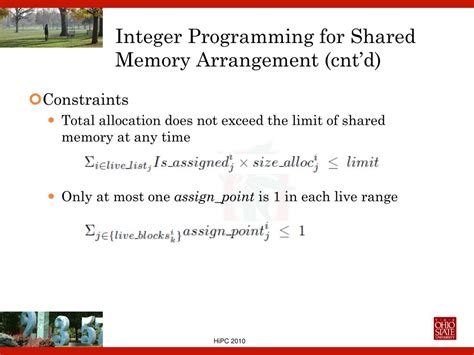Ppt An Integer Programming Framework For Optimizing Shared Memory Use On Gpus Powerpoint