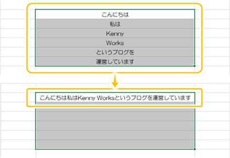 複数セルの文字を一つのセルにまとめる方法