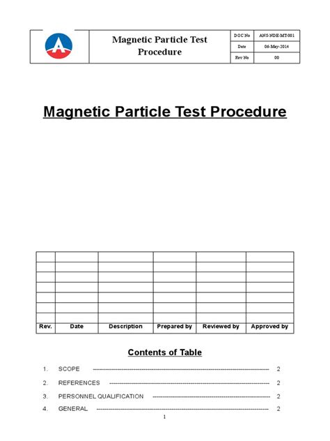 Magnetic Particle Test Procedure Pdf Ultraviolet Electric Current