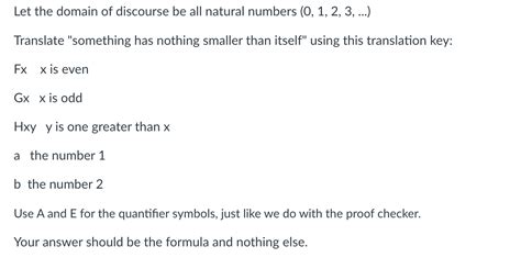 solved let the domain of discourse be all natural numbers