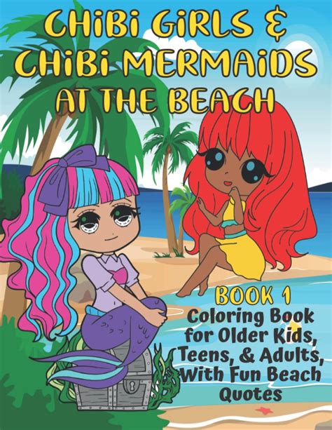 Chibi Girls And Chibi Mermaids At The Beach Chibi Mermaids And Chibi Girls