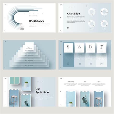 40 Slide Minimal Powerpoint Templates Business Presentation Template Clean Design Device Mockup